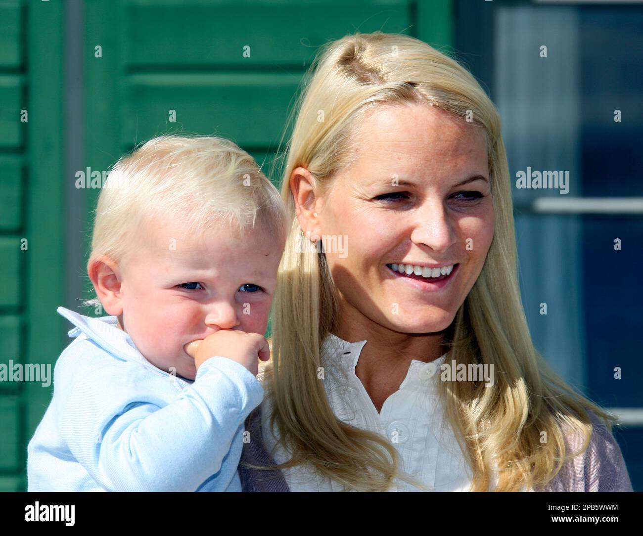 Crown Princess Mette-Marit and her son, Prince Sverre Magnus, pictured ...