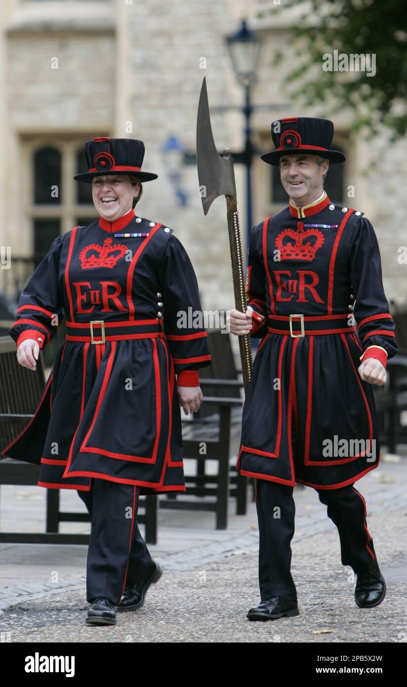 Yeoman Warder Moira Cameron, left, the first female Beefeater in the ...