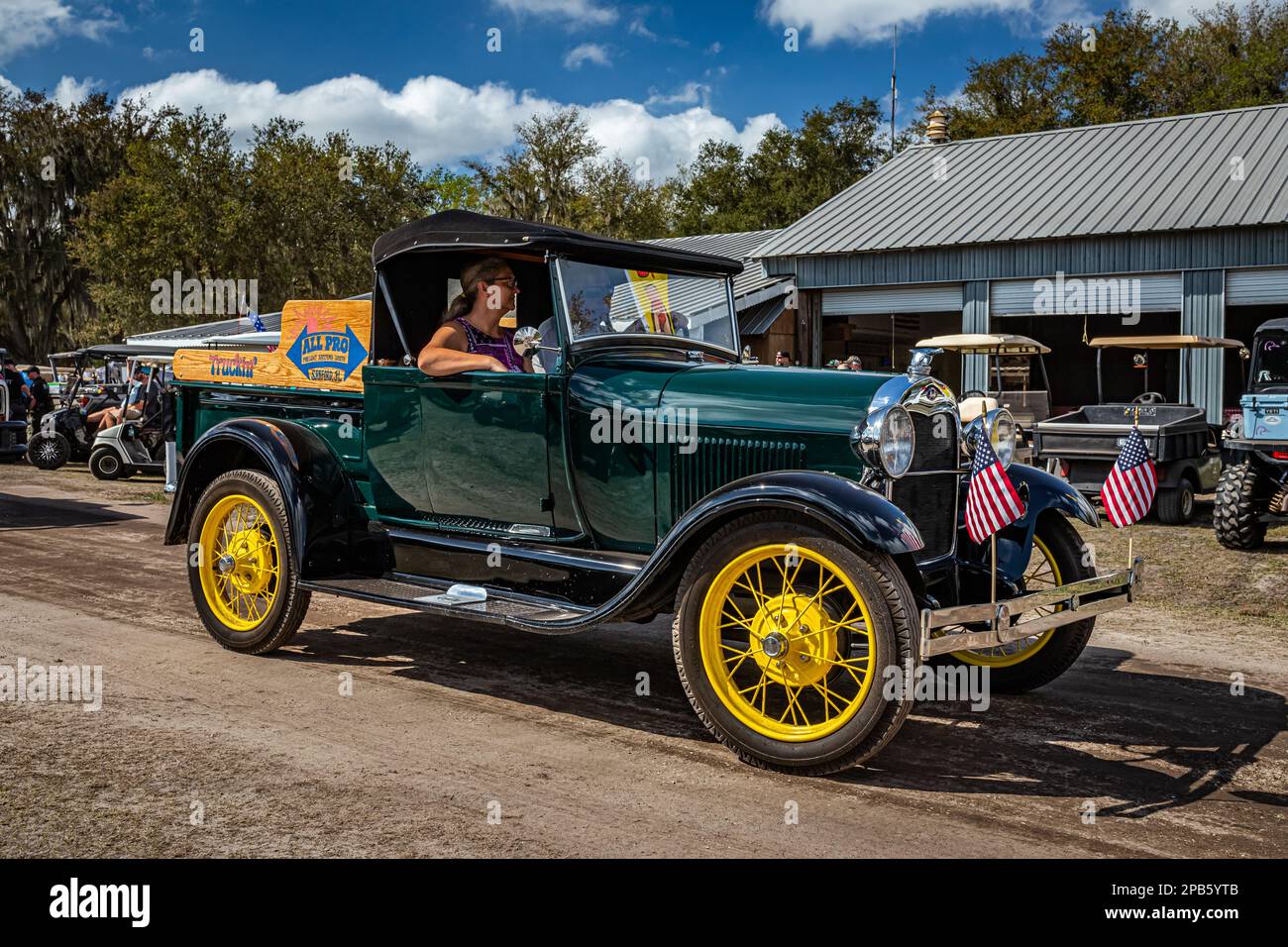 Fort Meade, FL - February 26, 2022: High perspective front corner view ...