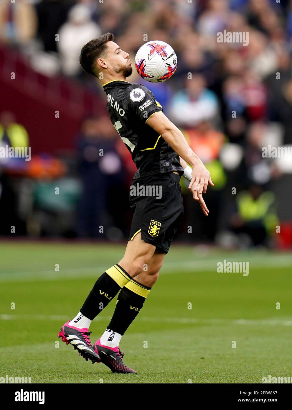 Aston Villa's Alex Moreno during the Premier League match at the London ...