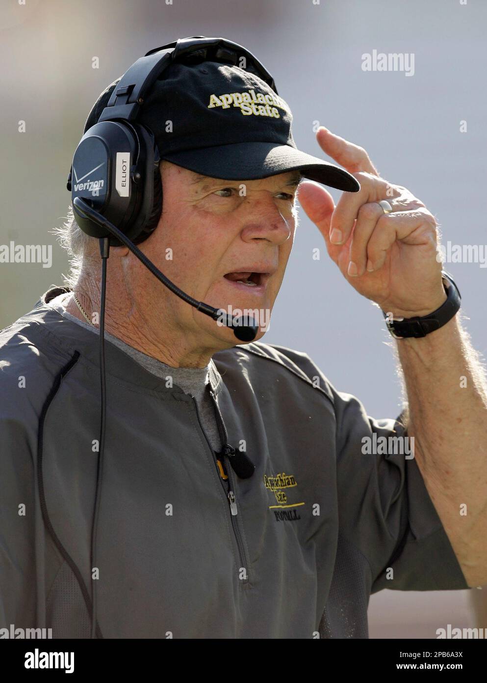 Appalachian State head coach Jerry Moore directs his team during ...