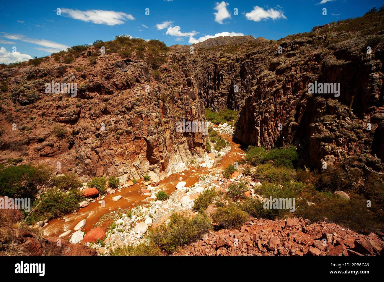 Cuesta de Miranda near Chilecito as seen from the Fight Bridge, with ...