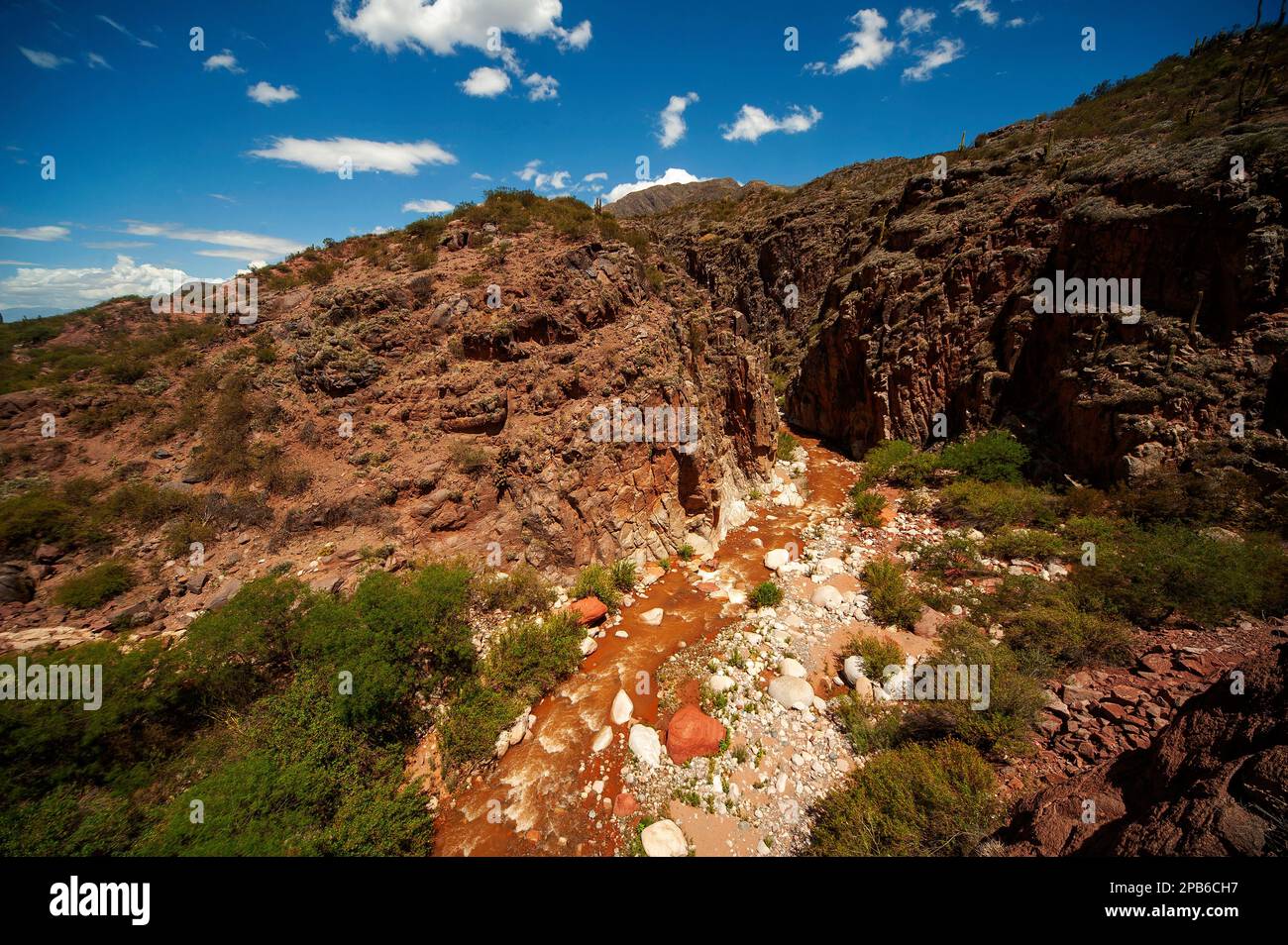 Cuesta de Miranda near Chilecito as seen from the Fight Bridge, with ...