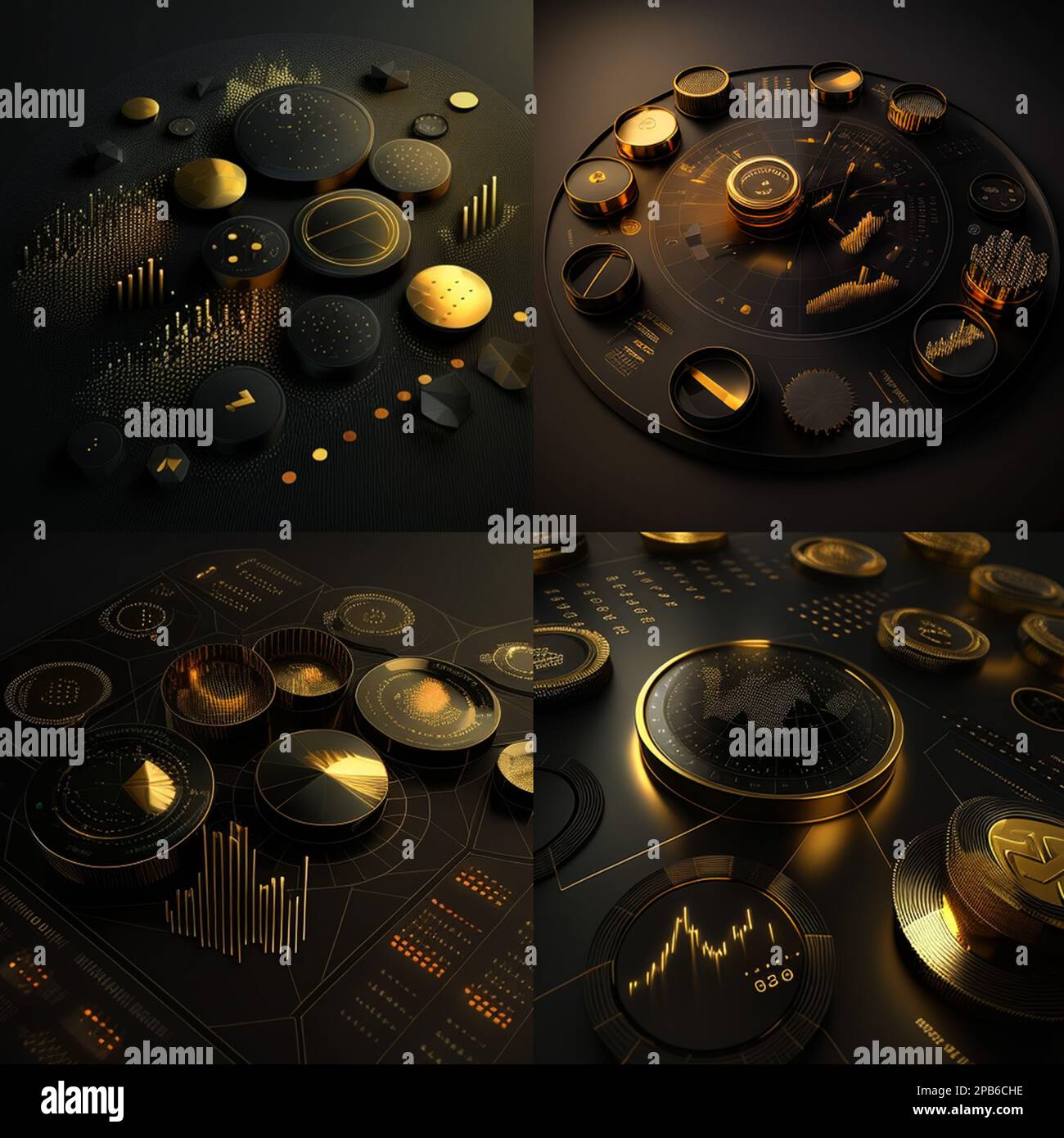 coins financial graph from top to bottom, black background gold theme ...