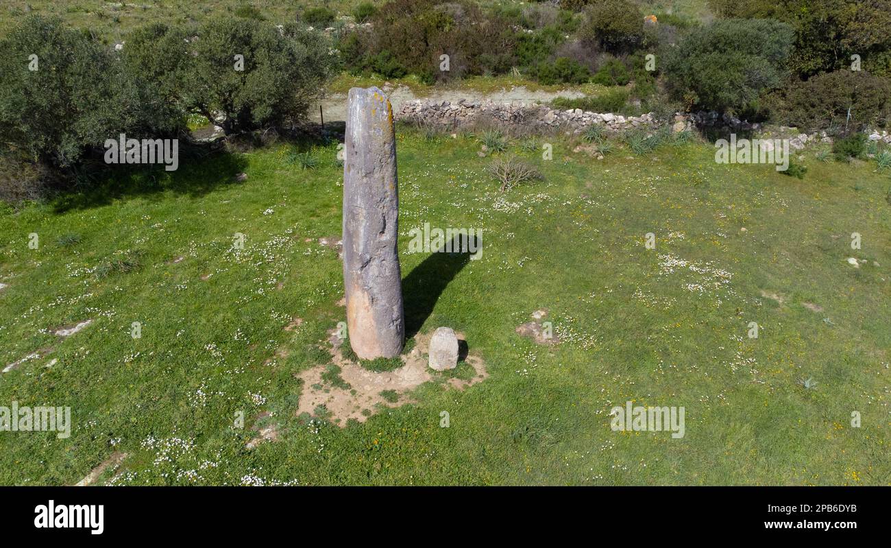 Menhir megalith stone in Sardinia Sardegna Italy big megalith stone ...