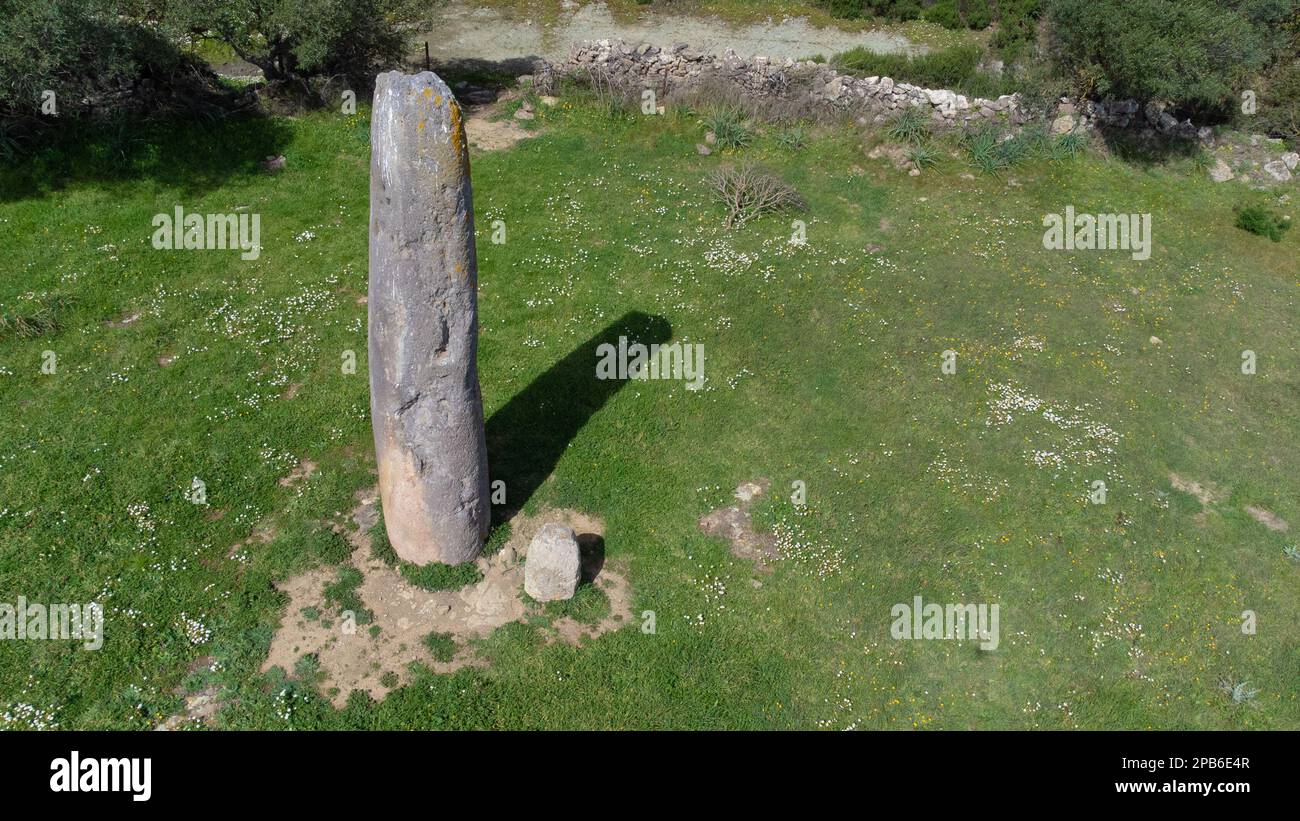 Menhir megalith stone in Sardinia Sardegna Italy big megalith stone ...