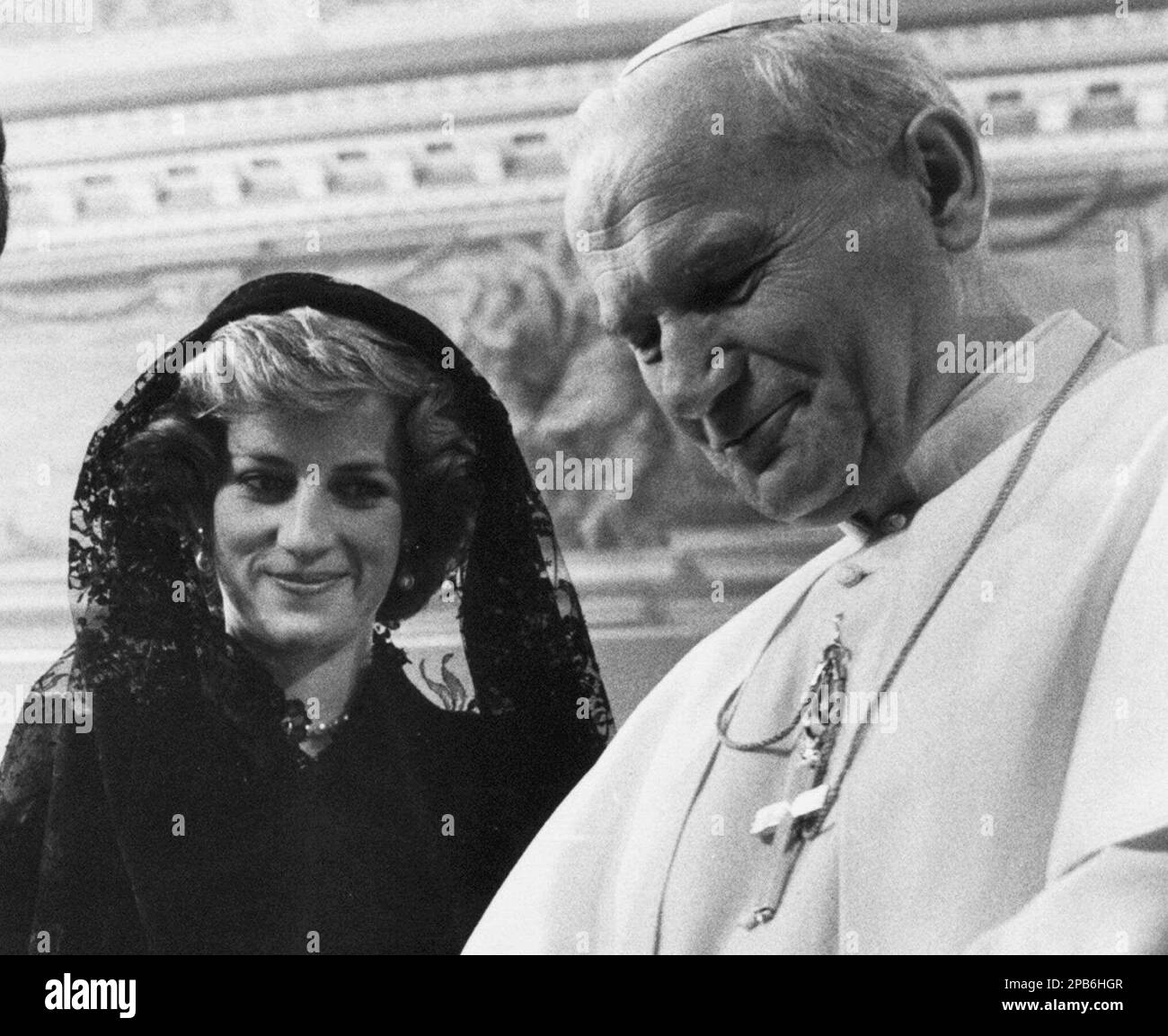 ** FILE ** Pope John Paul II and Diana, Princess of Wales are seen in ...