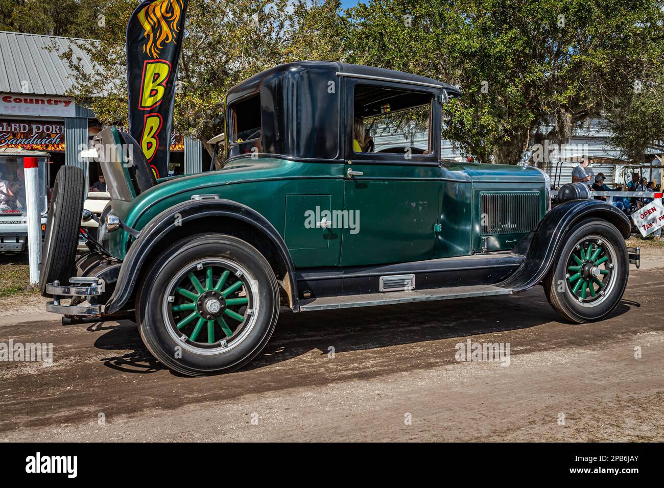 Fort Meade, FL - February 26, 2022: High perspective side view of a ...