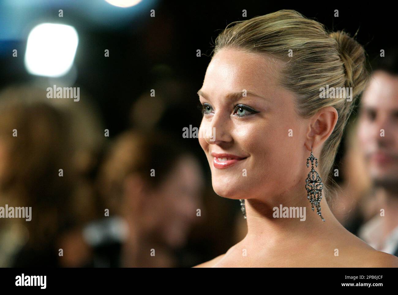 Elisabeth Rohm arrives at a party celebrating the new Badley Mischka ...