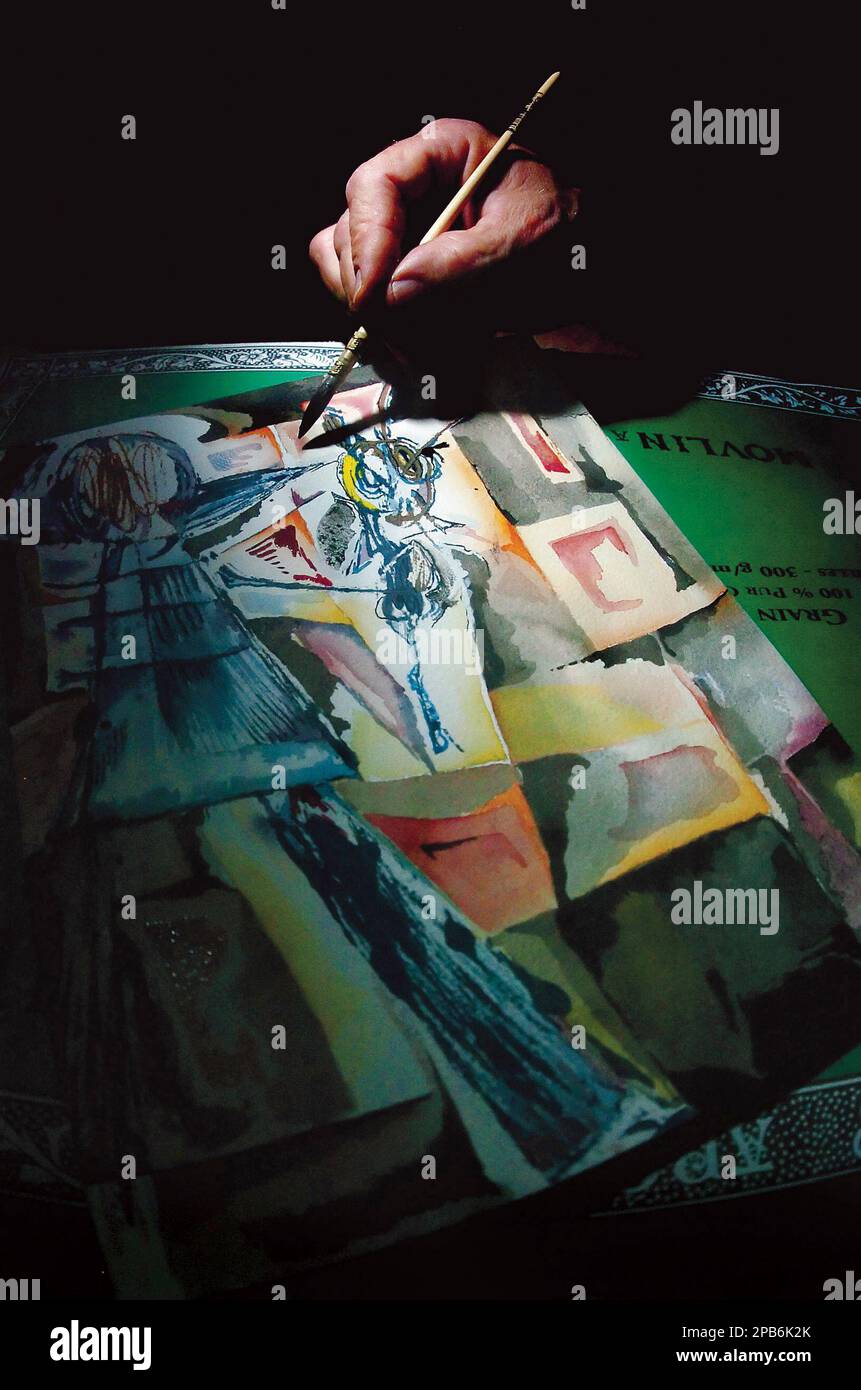 Artist Scott Jones shows some of his art in his Yuma, Ariz. home on ...