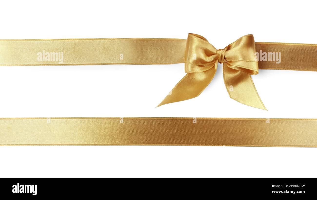 Christmas bow golden ribbons Cut Out Stock Images & Pictures - Alamy
