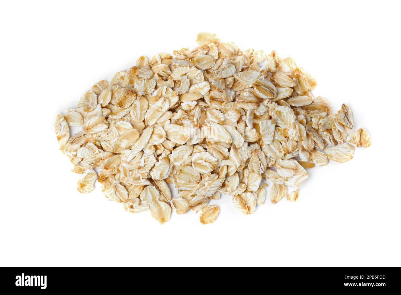 Pile of raw oatmeal on white background Stock Photo - Alamy