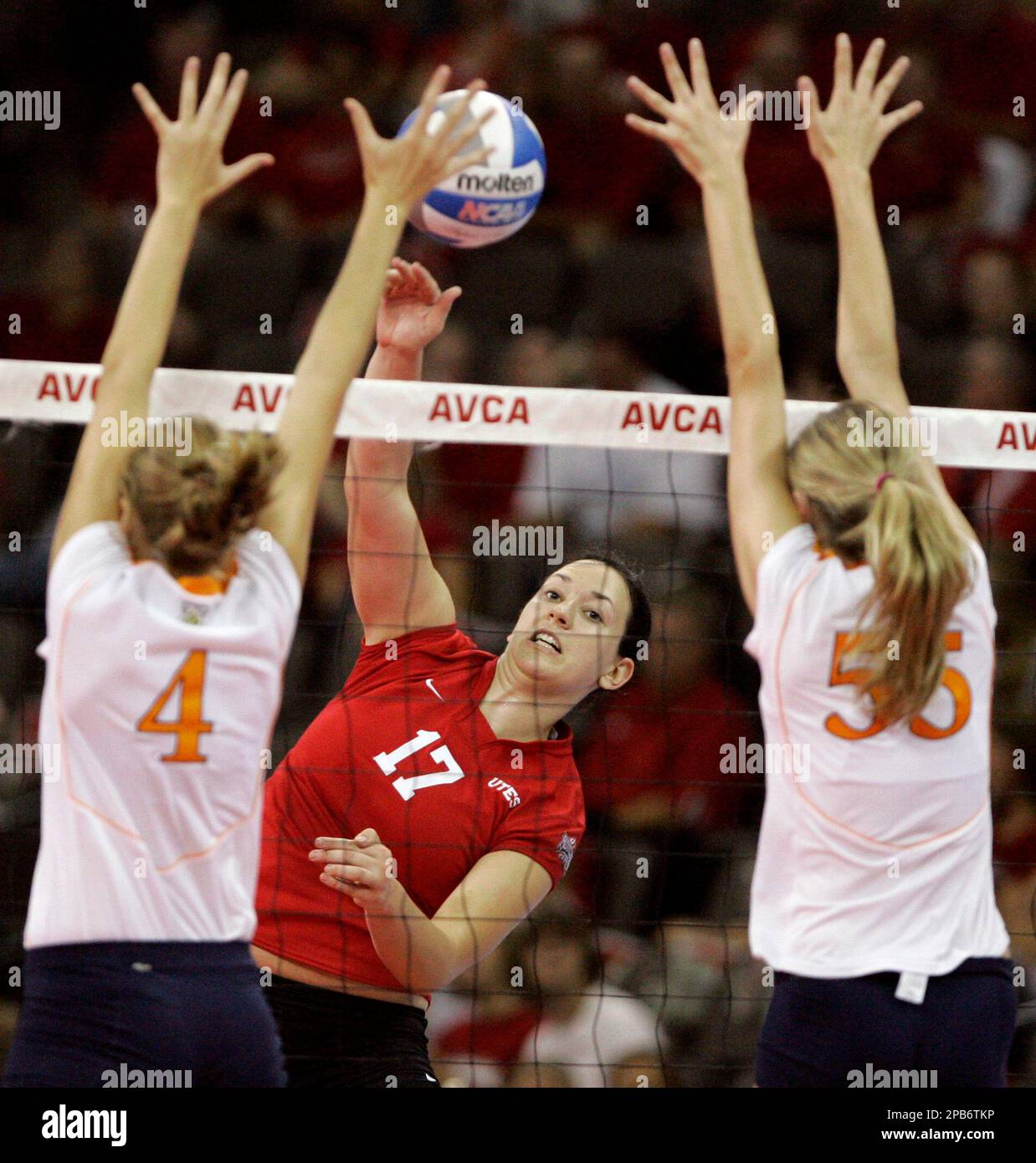 Utah's Whitney Webb (17) scores a kill against Tennessee's Mindy Flynn ...