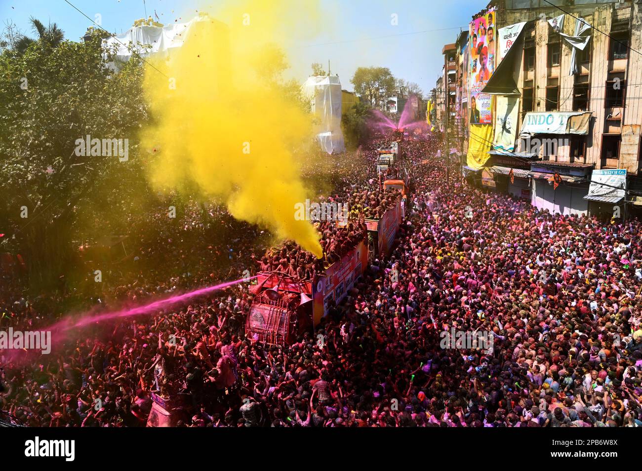 Revellers play with colours to mark Rang Panchami festival in Indore ...