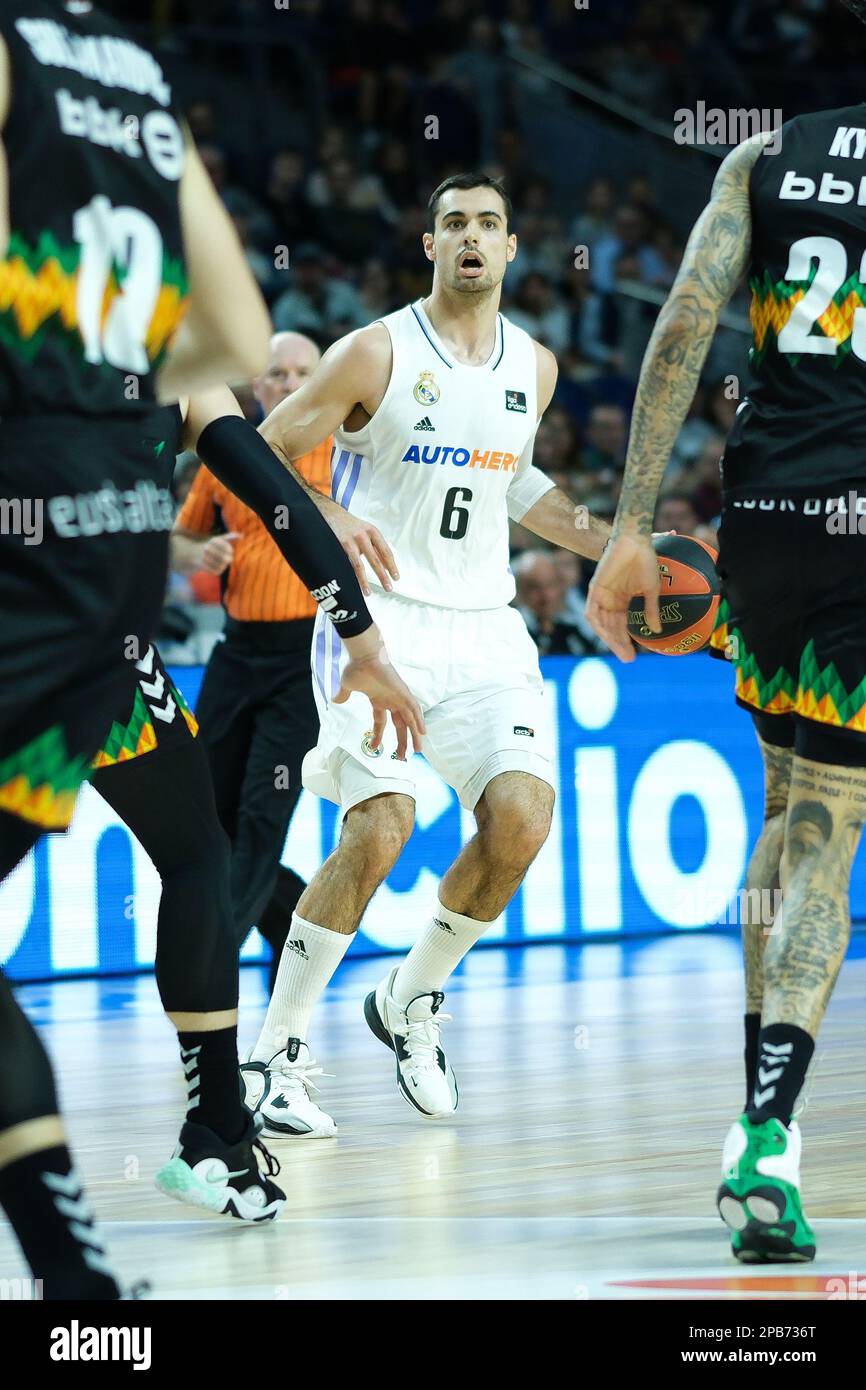 Madrid, Spain. 12th Mar, 2023. Player Alberto Abalde of Real Madrid seen in action during the ...