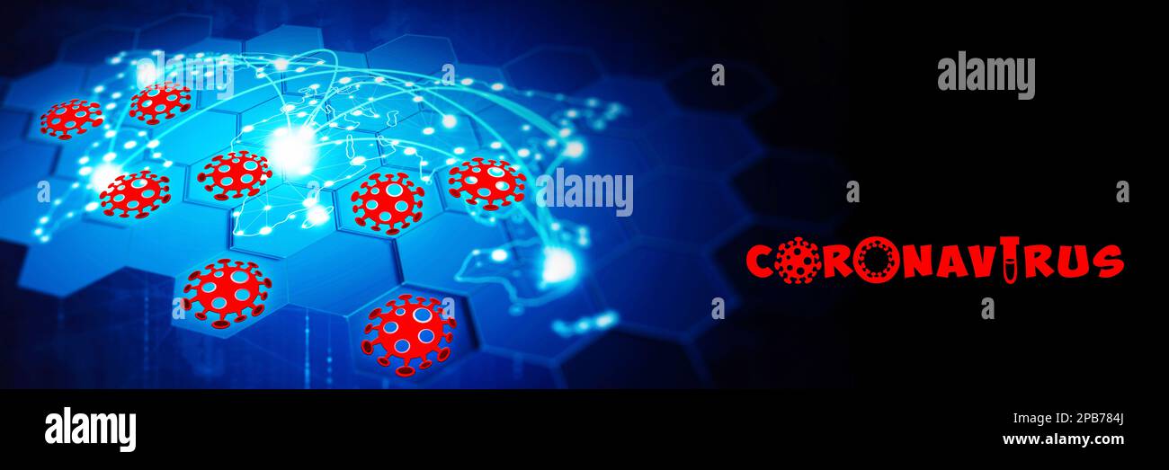 Dangerous corona virus, SARS pandemic risk concept. 3D illustration ...