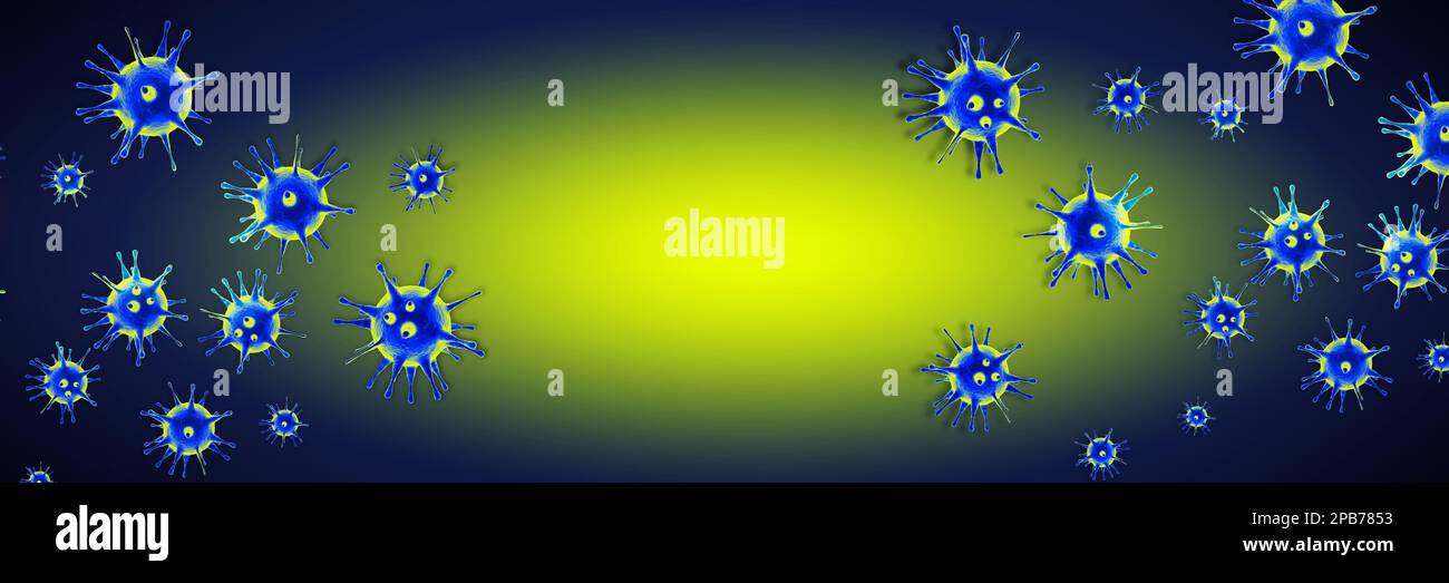Dangerous corona virus, SARS pandemic risk concept. 3D illustration ...