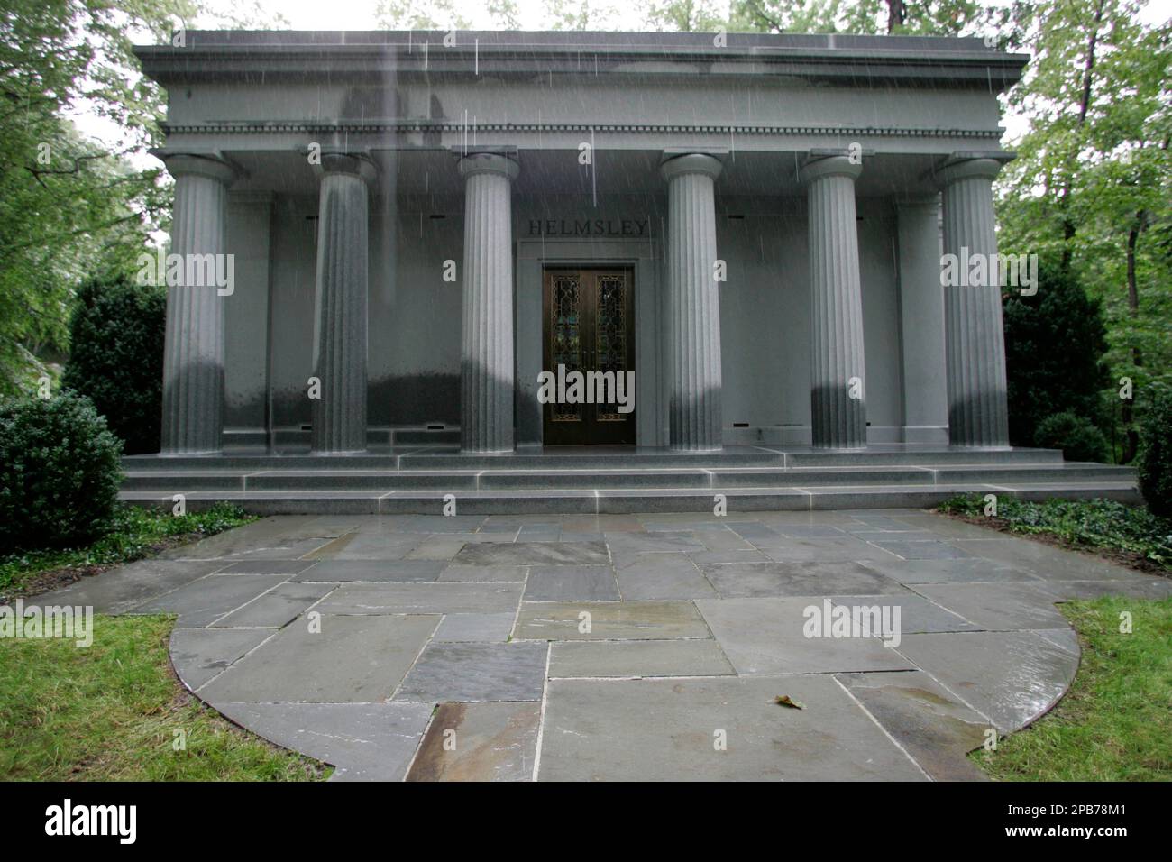The Helmsley family mausoleum at the Sleepy Hollow Cemetery where Leona ...