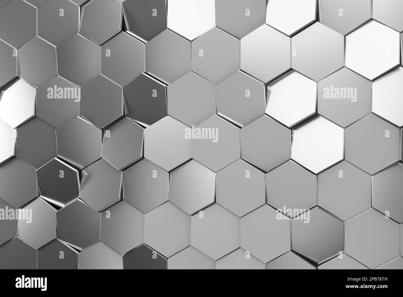 Modern metallic honeycomb and hexagon background pattern. 3d rendering ...