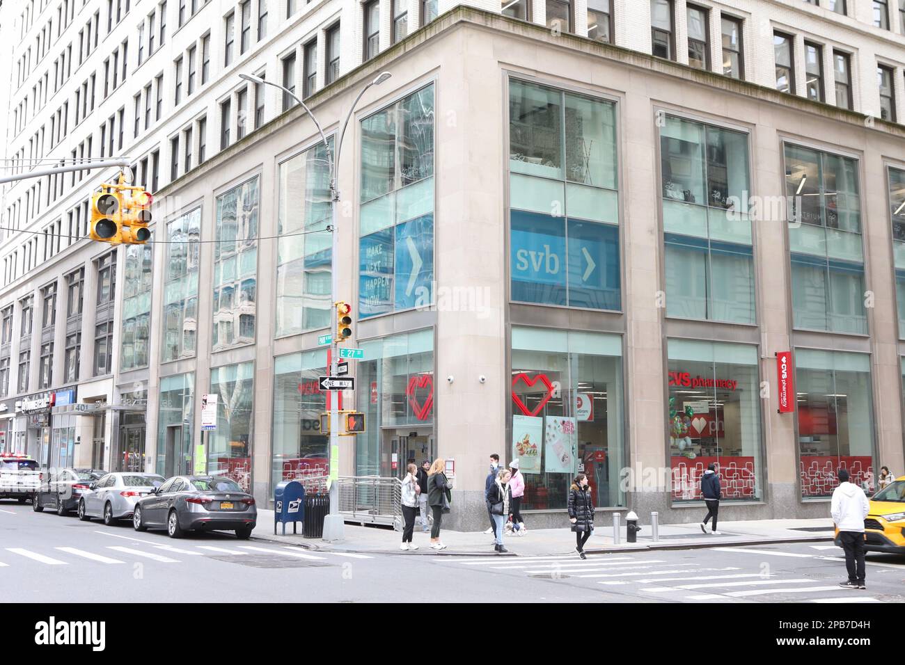 New York, United States. 12th Mar, 2023. Outside of Silicon Valley Bank ...