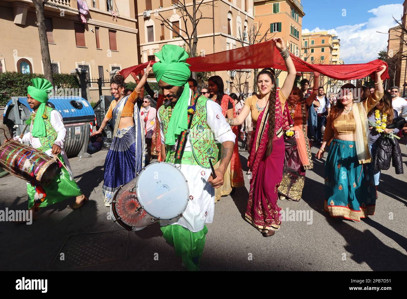 Rome, Italy. 12th Mar, 2023. An Indian traditional marriage re-created ...