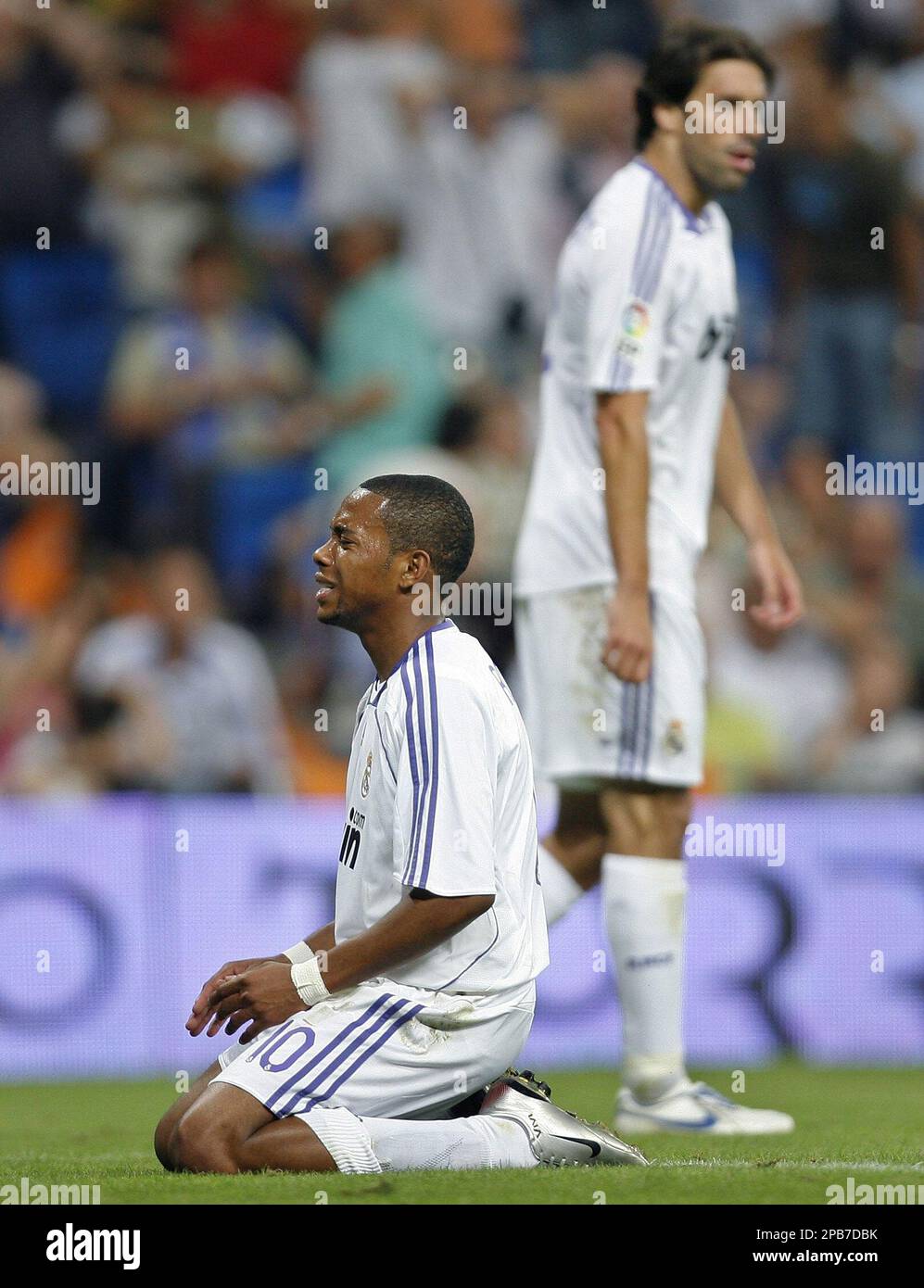 Real Madrid player Robinho from Brazil reacts during his Supercup ...