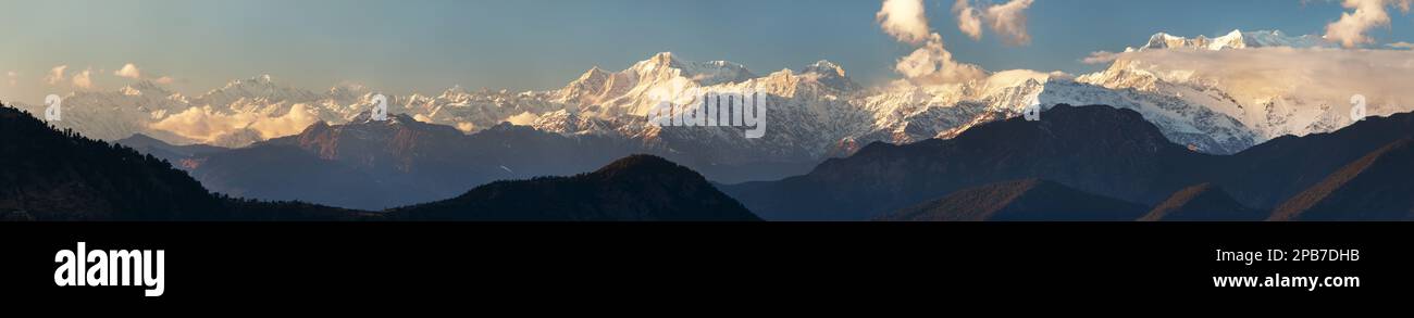 Mount Chaukhamba evening view, Himalaya, Indian Himalayas, great Himalayan range, mountain ...