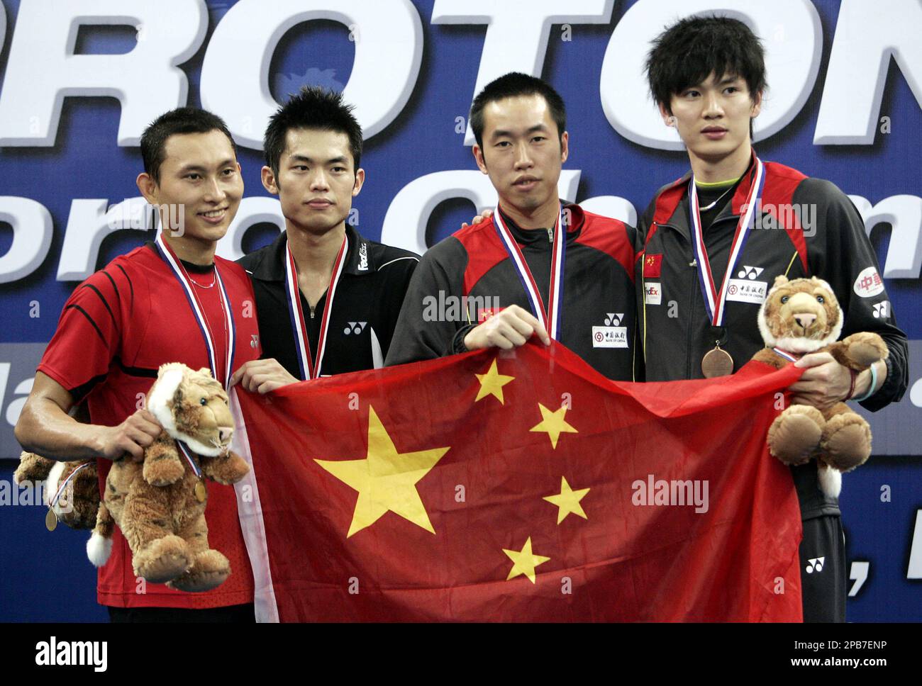From left to right, Indonesia's Sony Dwi Kuncoro, China's Lin Dan, Chen ...