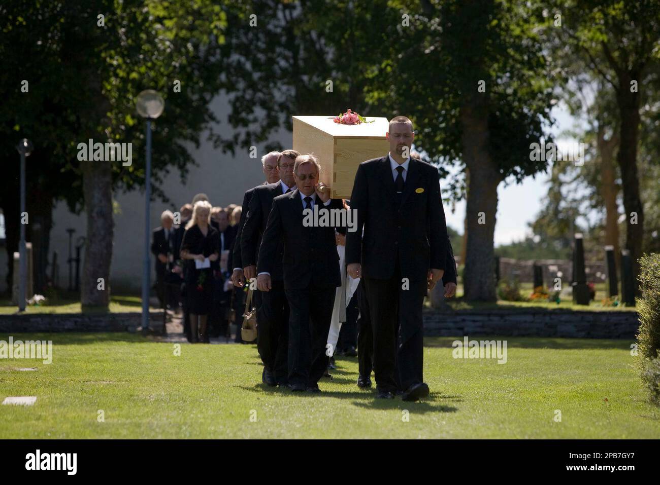 The coffin of legendary Swedish film director Ingmar Bergman is taken ...
