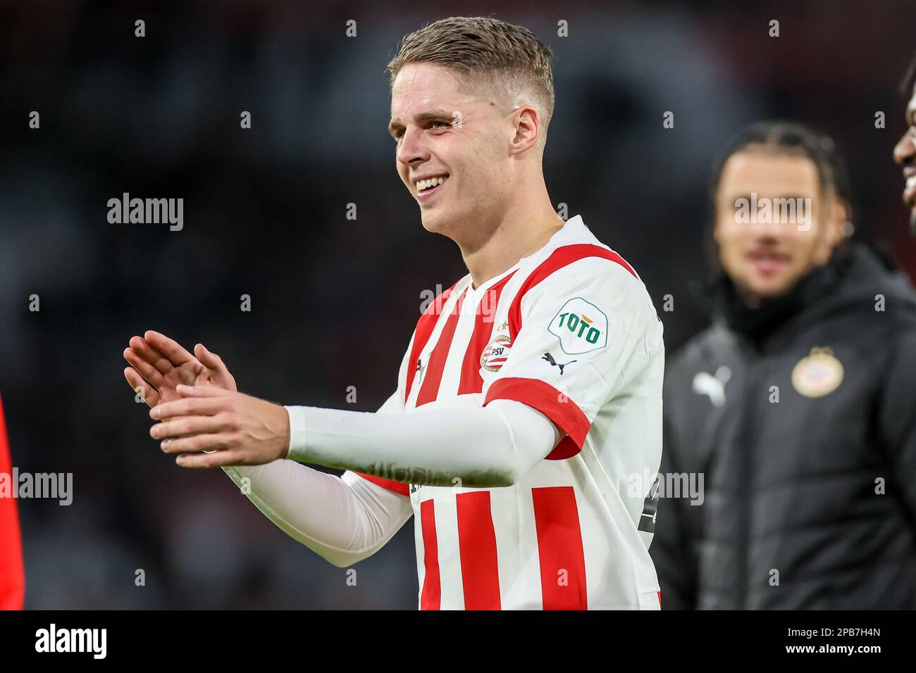 EINDHOVEN, NETHERLANDS - MARCH 12: Joey Veerman of PSV celebrate the ...