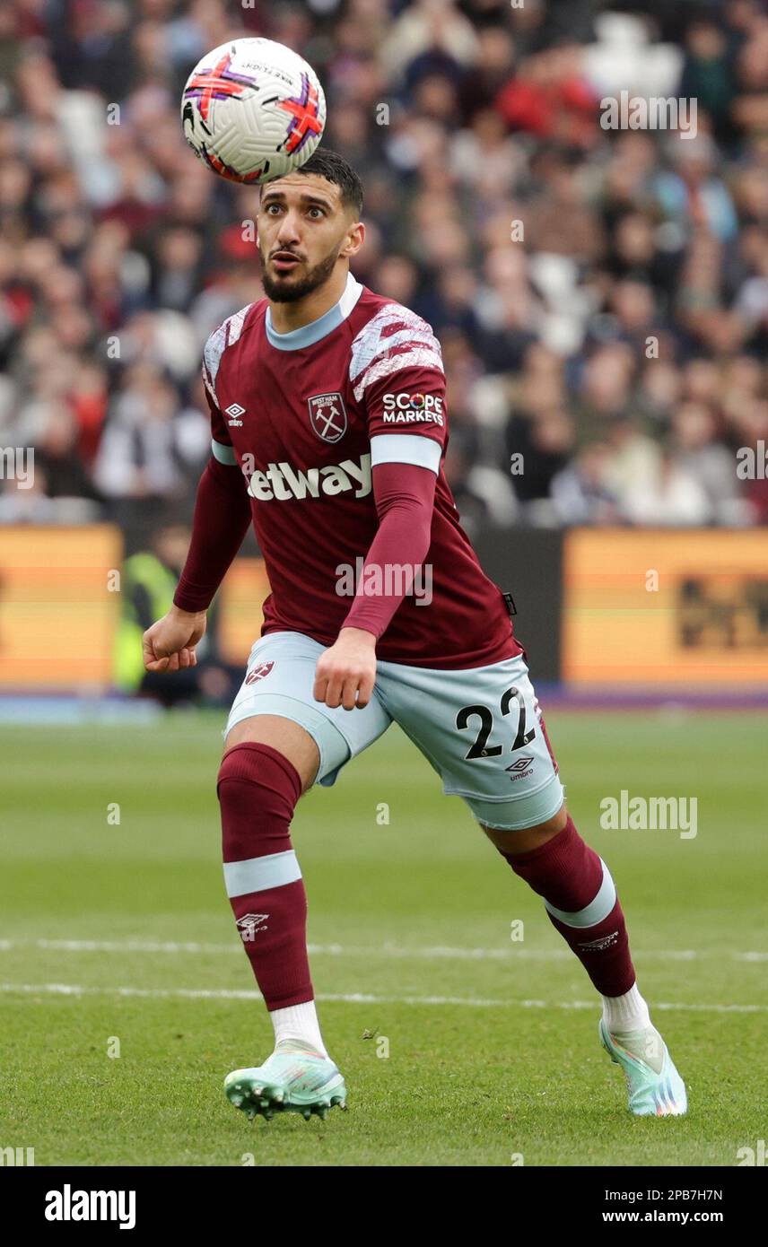 West Ham United's Saïd Benrahma in action during the Premier League ...