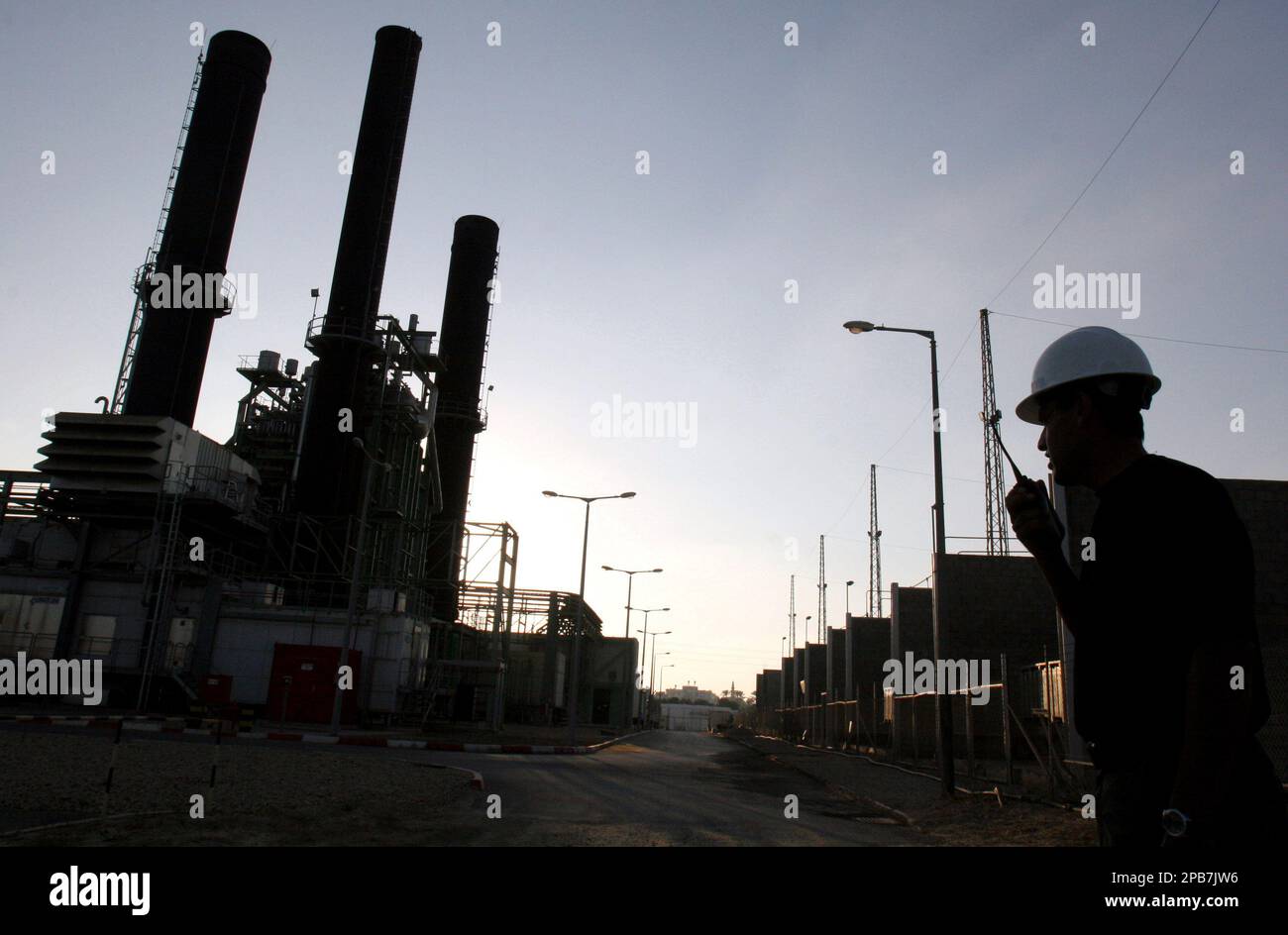 A Palestinian engineer from the Gaza Generating Company is seen at an ...