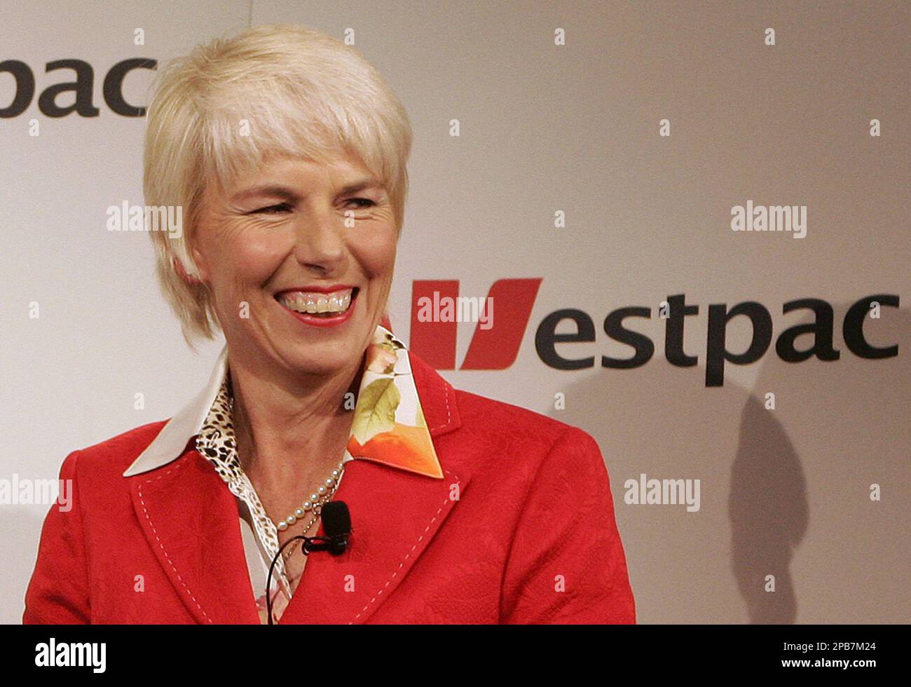 Westpac's next chief executive Gail Kelly smiles during a media ...