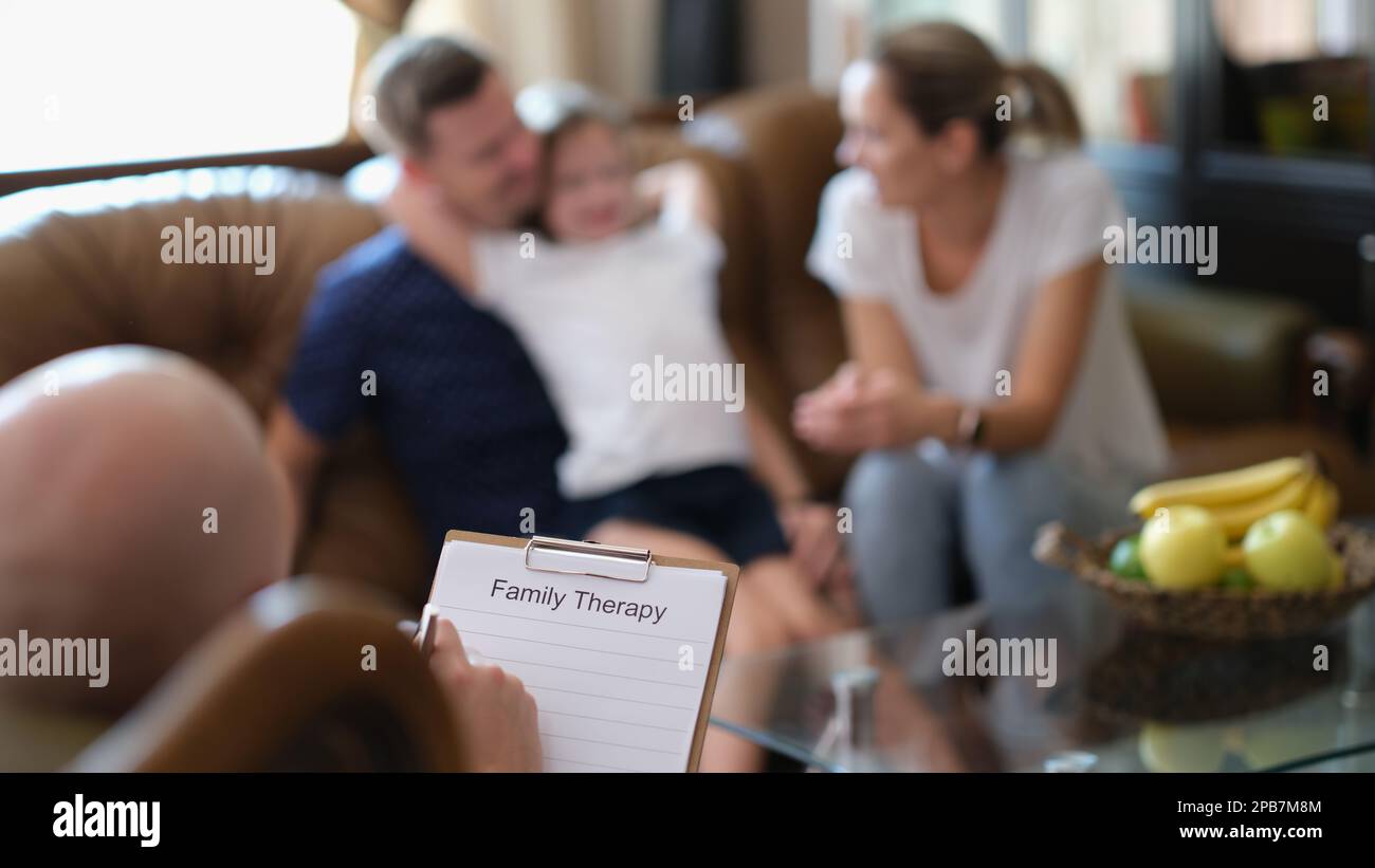 Family with kids therapist session hi-res stock photography and images ...