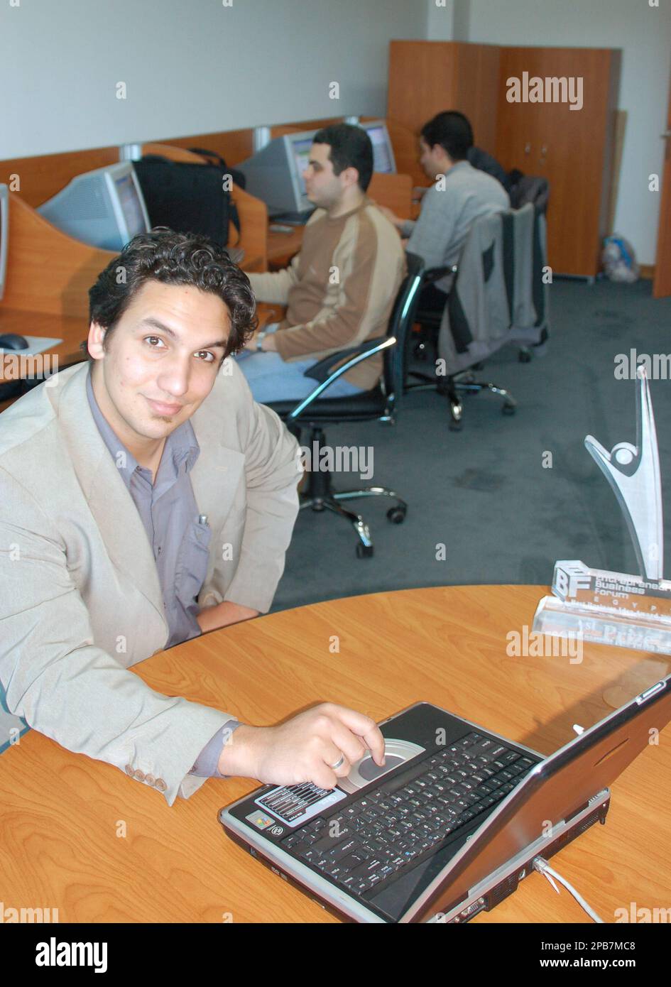 Egyptian entrepreneur Dr. Khaled Awad, whose company transmits stock ...