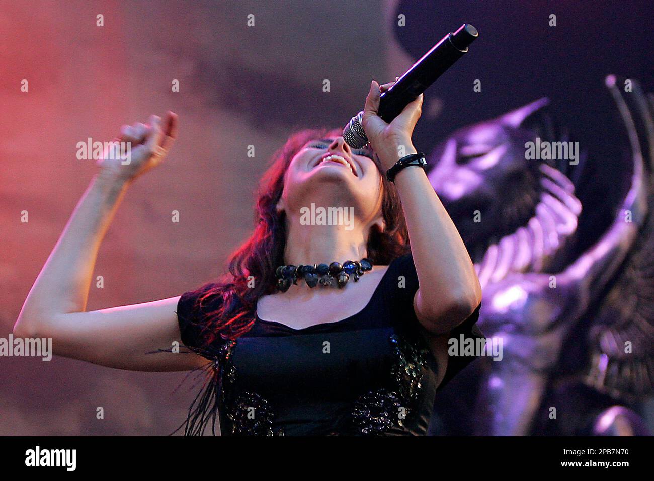 Singer Sharon van den Adel of Dutch group "Within Temptation" performs ...