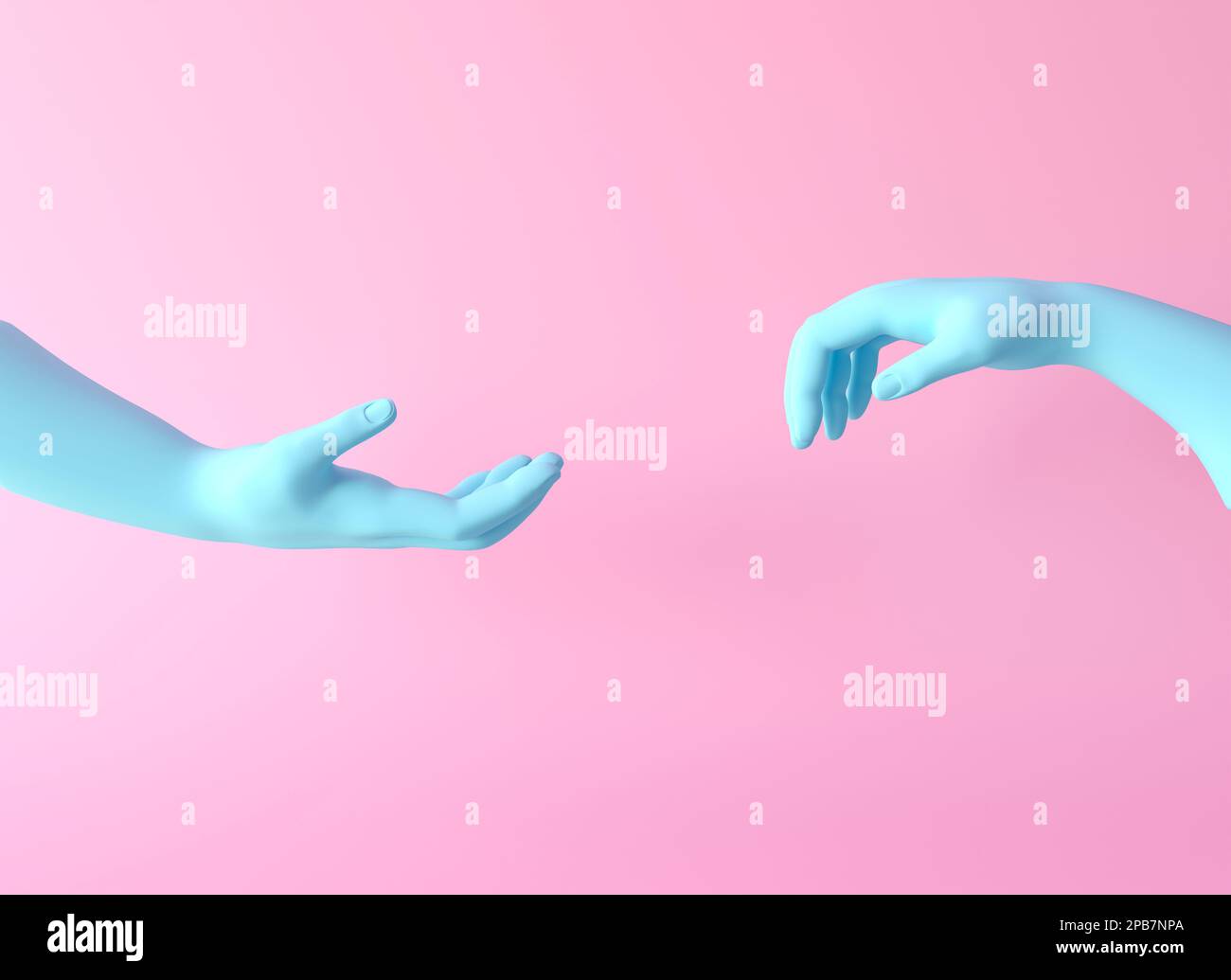 Mannequin hand on pink background. Blue hands isolated on pastel pink ...