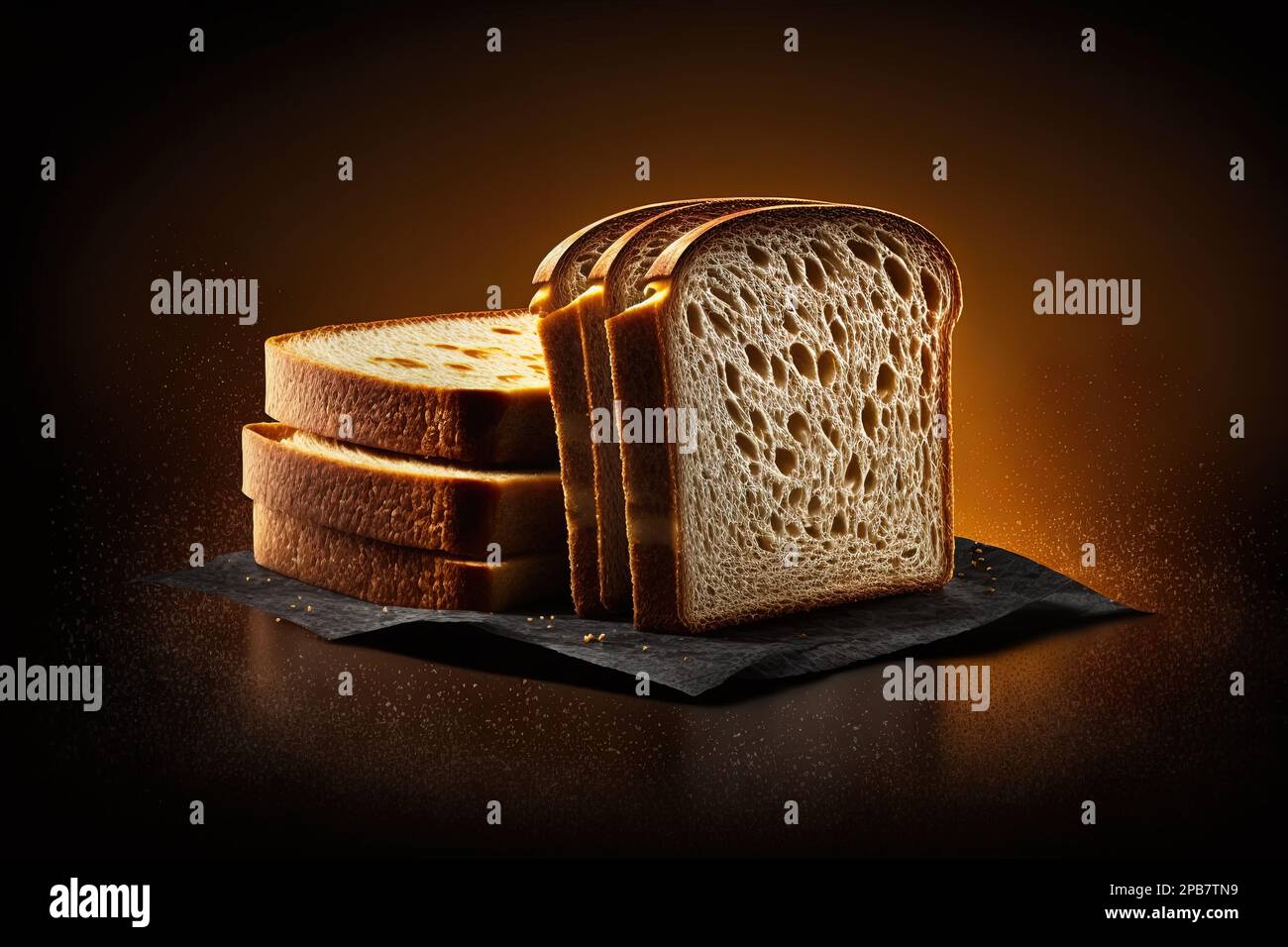 bread toast loaf wheat isolated on background with dark background ...