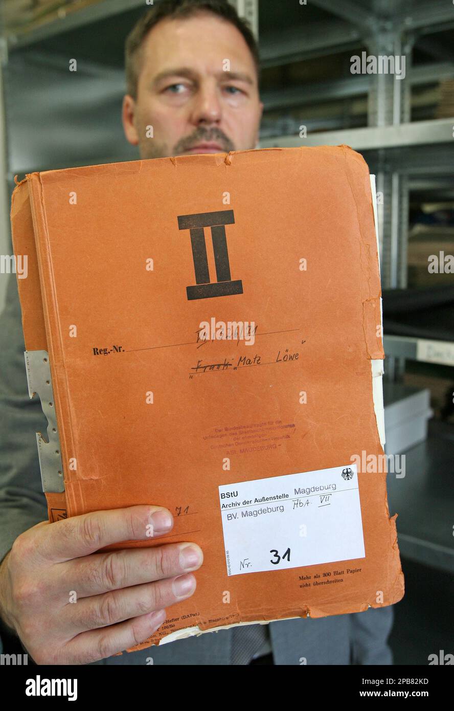 Head of the Magdeburg office of Germany's Stasi Archives, Joerg Stoye ...