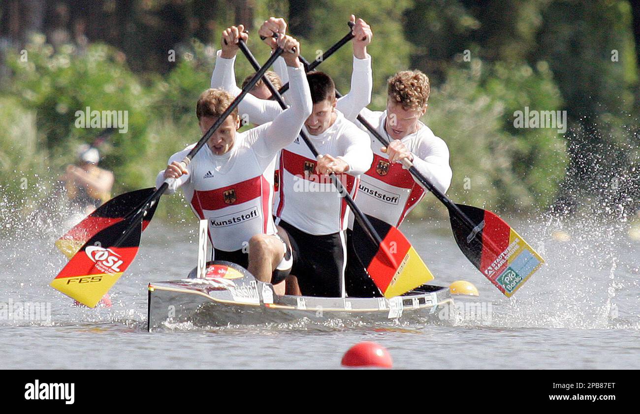 Germany's C4 team Robert Nuck, Stefan Holtz, Thomas Lueck and Erik Leue ...