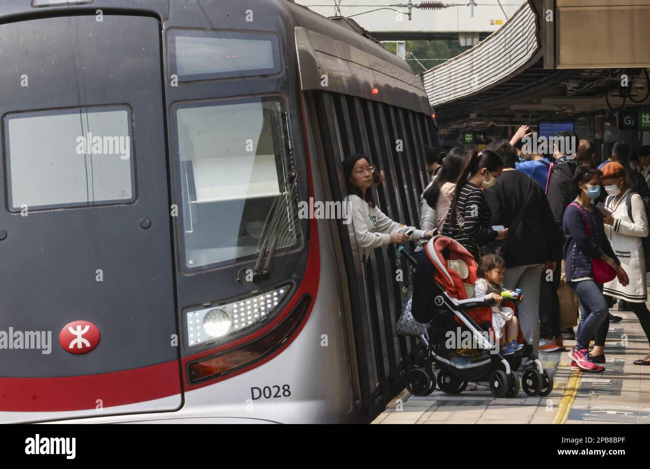 MTR trains seen at the MTR station. Hong Kong MTR Corporation (MTRC) is ...