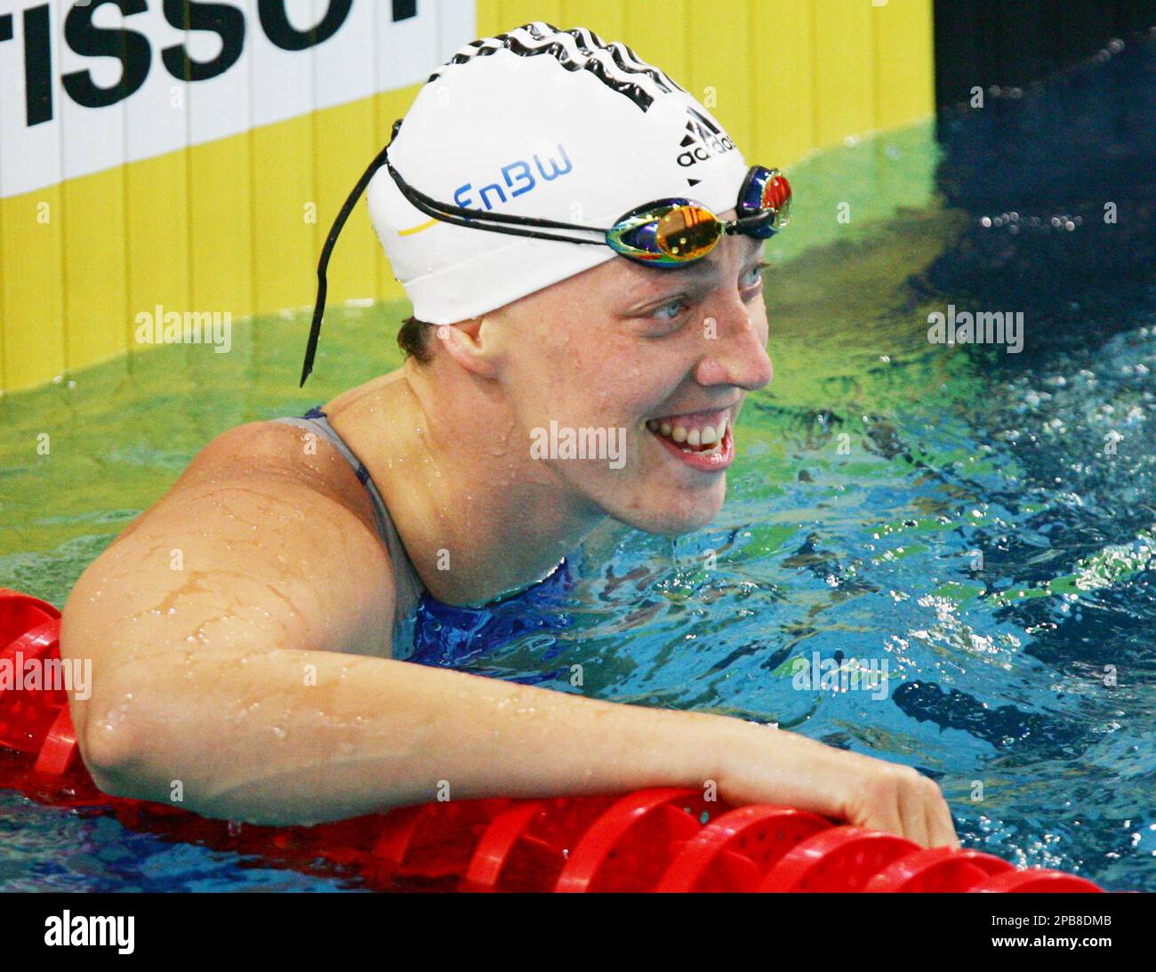 German swimmer Schaefer Janne Mareike smiles after winning the women's ...