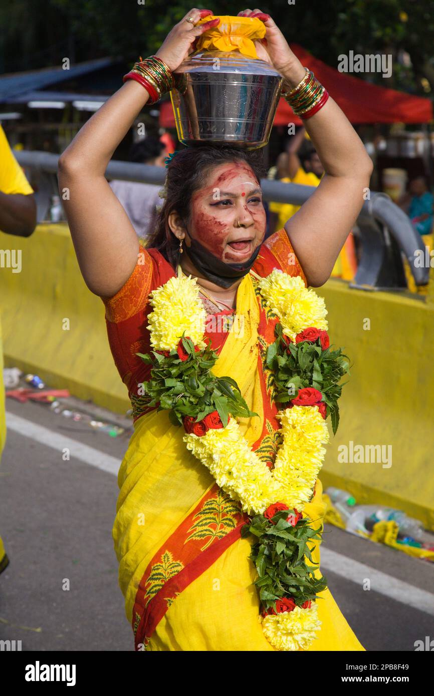 Malaysia, Kuala Lumpur, Batu Caves, Thaipusam Hindu Festival, people ...