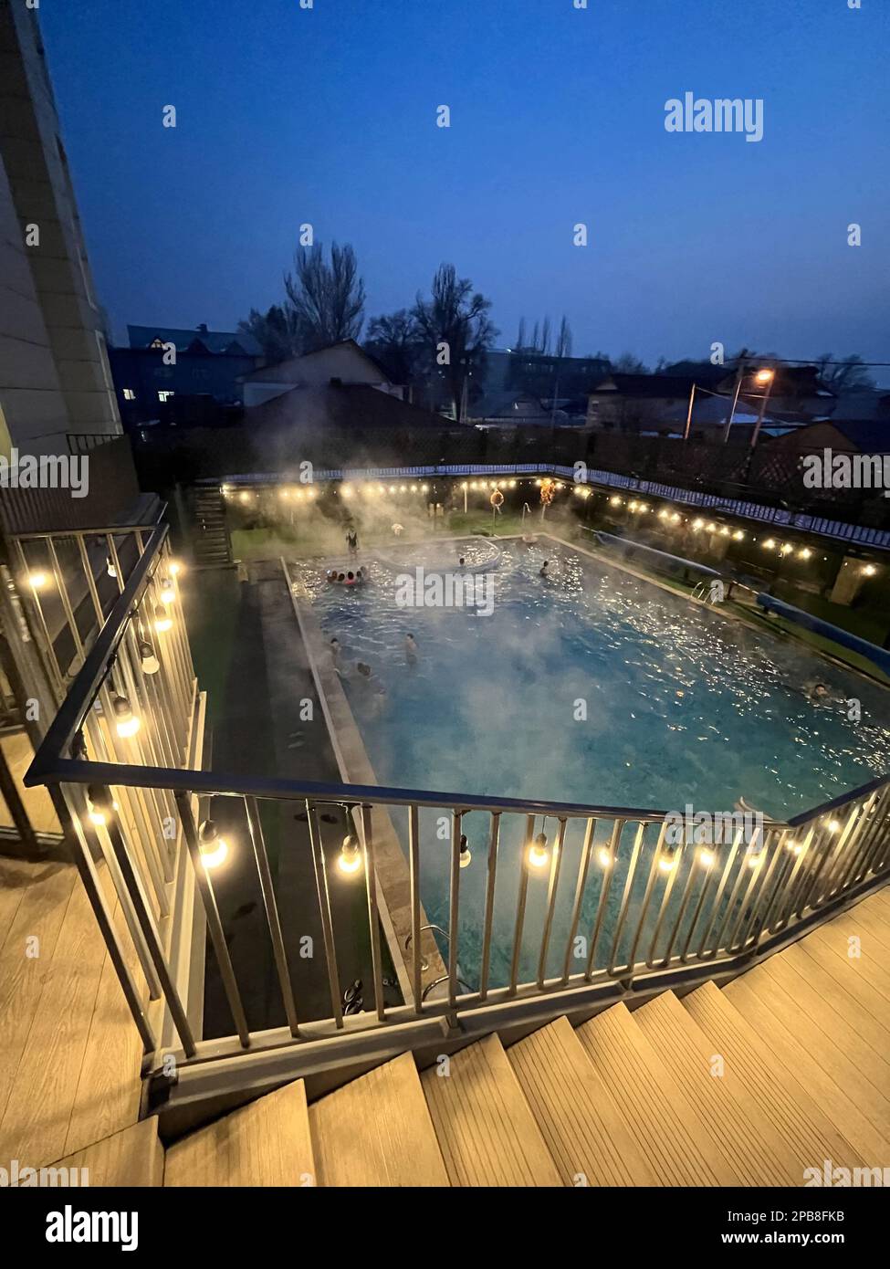 outdoor outdoor pool on the recreation area in winter Stock Photo - Alamy