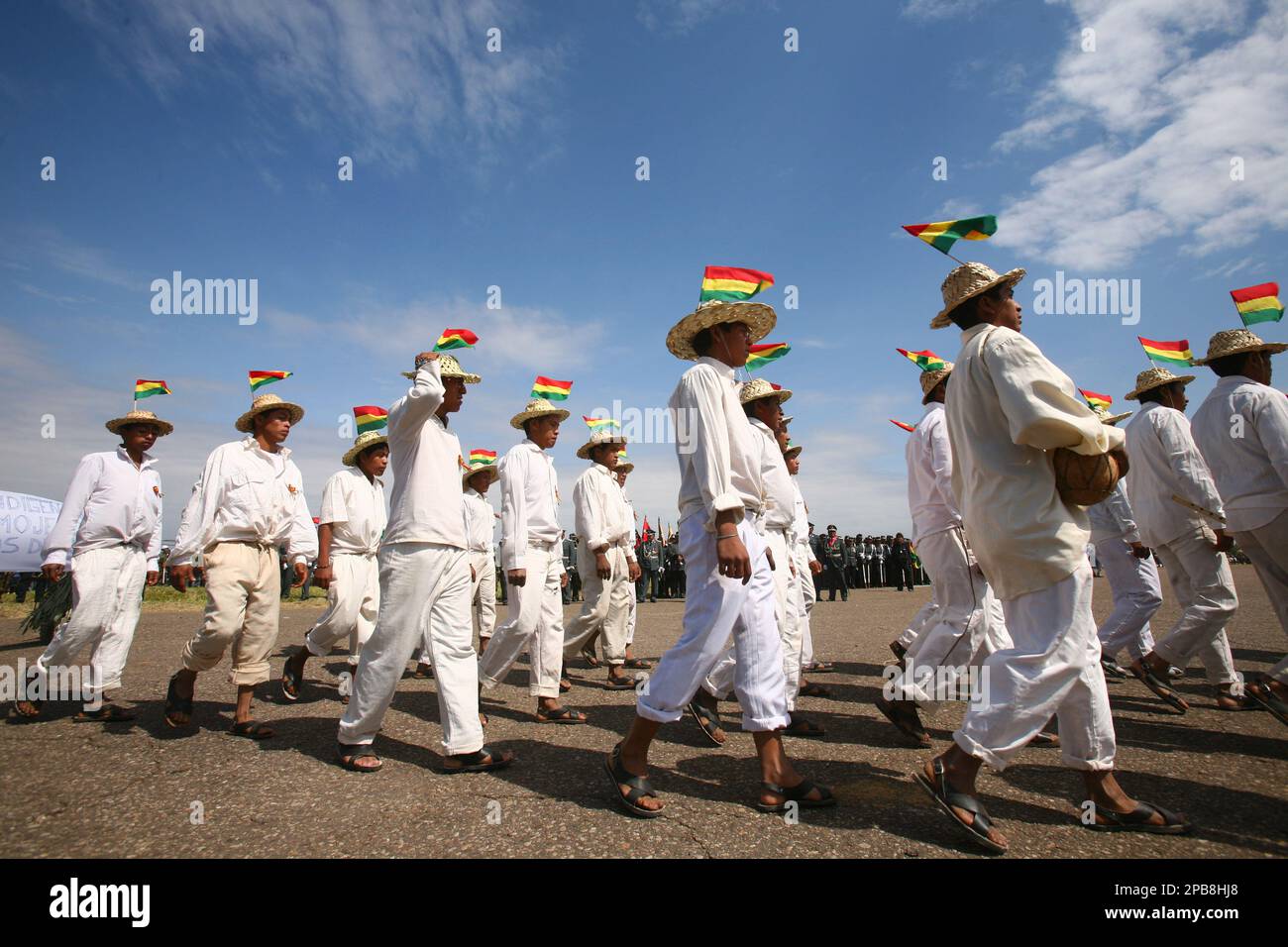 Indigenous from eastern provinces march down during a military parade ...