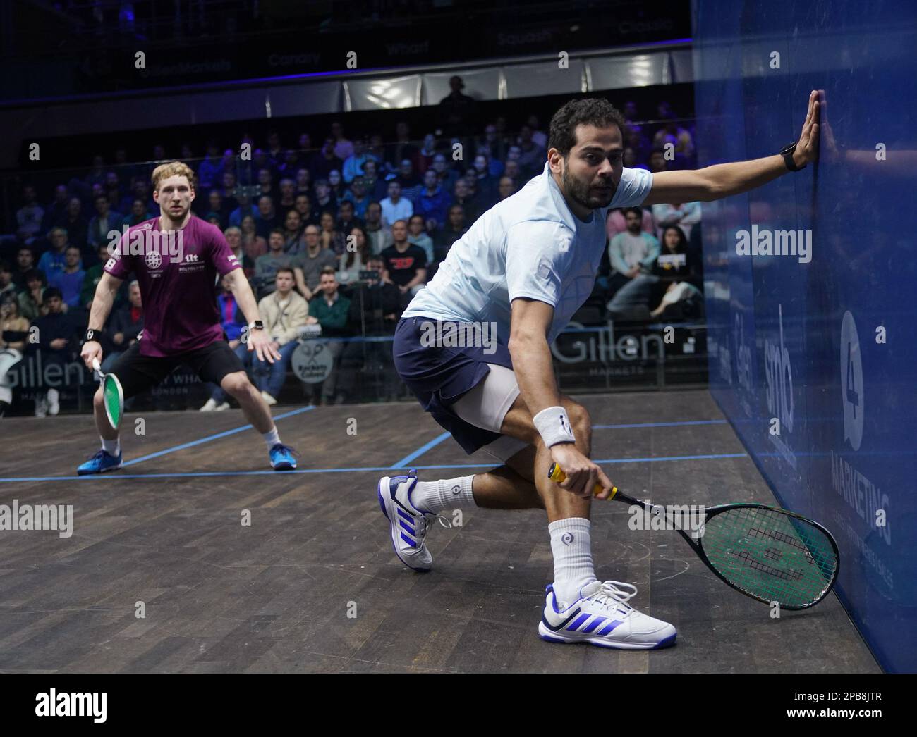 Dimitri Steinmann (left) and Karim Abdel Gawad in action in their round ...