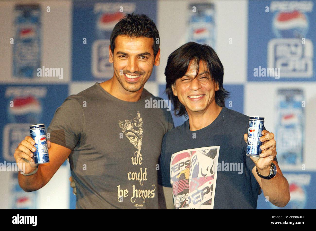Bollywood actors John Abraham, left, and Shah Rukh Khan, brand ...