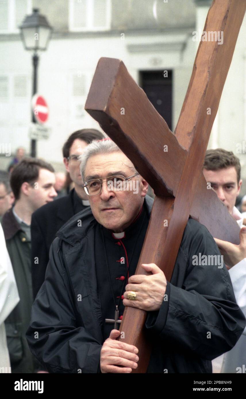 Cardinal Jean-Marie Lustiger, seen in this April 4, 1998 file photo ...