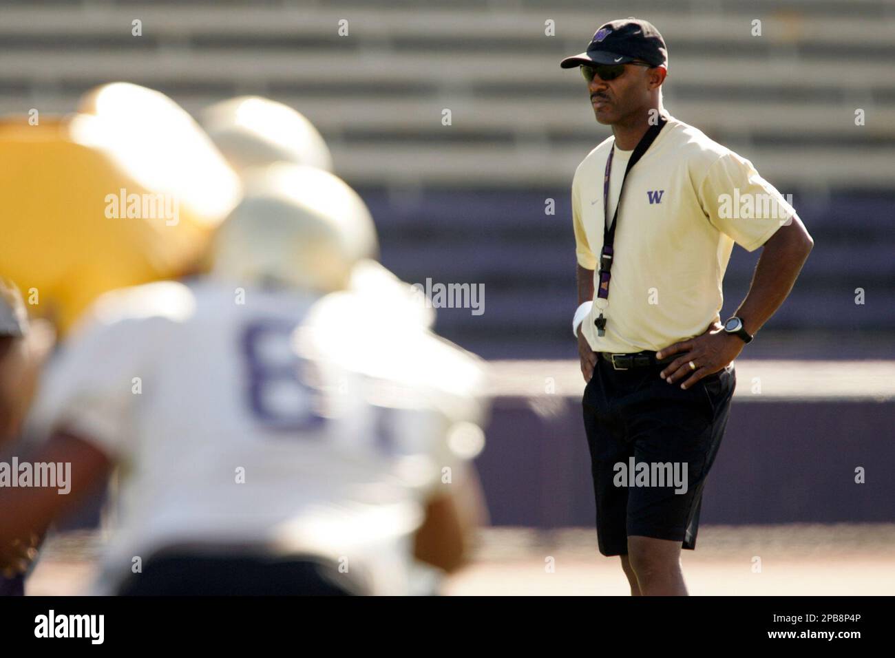 Washington football coach Tyrone Willingham watches his team during the ...
