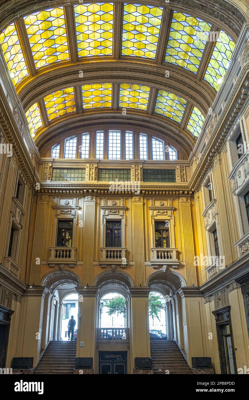 Interior of the gallery dedicated to Vittorio Emanuele III with the ...